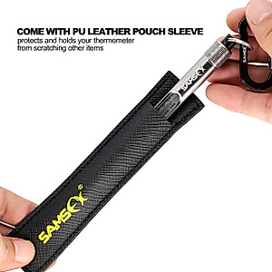 SAMSFX Fly Fishing Water Thermometer Stream 20-120 Fahrenheit/Celsius Easy to Rotate Lake Thermometer Temperature Measurement Anglers Vest Pack Tool Accessories(Gun Gray)