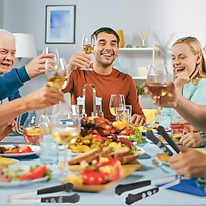 2 Pieces Cat Paw Tongs 7 Inch Cat Kitchen Accessories Stainless Steel Tiny Cooking Tongs for Appetizers BBQ Serving Grilling Sugar Cube (Black)