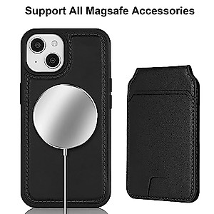 Ｈａｖａｙａ for iPhone 13 Mini Magsafe Case Compatible iPhone 13 Mini Wallet Case with Card Holder iPhone 13 Mini case magsafe Compatible Wallet Phone Cover Detachable 2-in-1 for Women and Men-Black