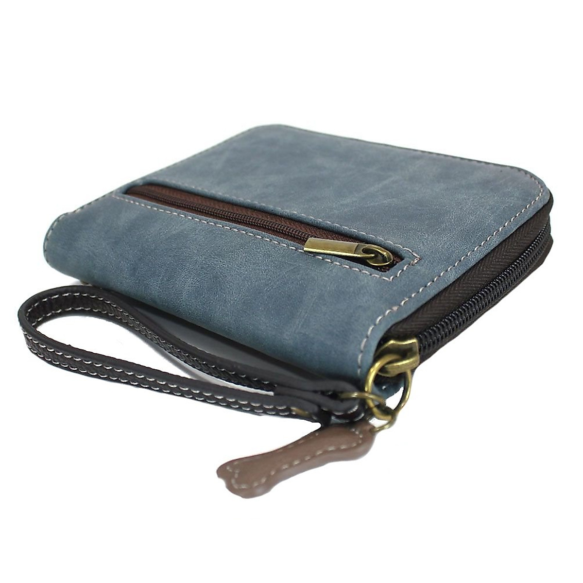 Chala Group Weinder Dog on Scooter Zip-Around Wallet/Wristlet Dachshund, Indigo, 5" x 6" x 1"