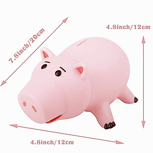 PHOCAS Hairphocas Cute Pink Pig Money Box Plastic Piggy Bank for Kid's Xmas Christmas Birthday Gift with Box