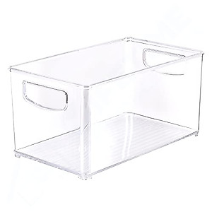 Lifetime Appliance Parts UPGRADED Clear Organizer Storage Bin with Handle Compatible with Kitchen I Best Compatible with Refrigerators, Cabinets & Food Pantry - 10" x 5" x 6"