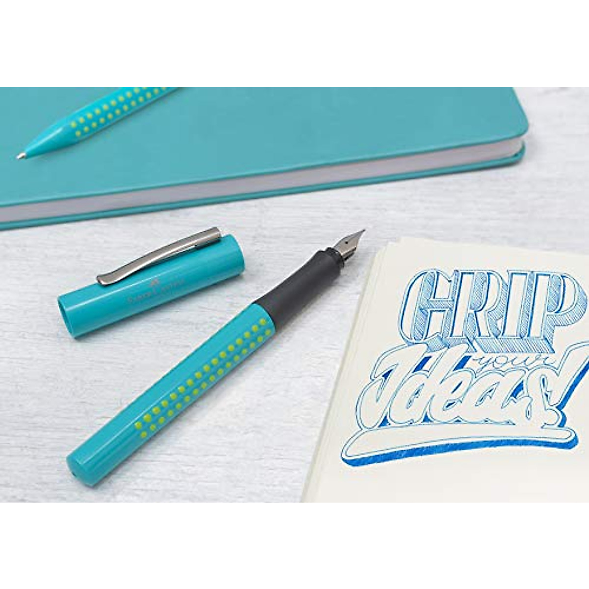 Faber-Castell 140916 Grip 2010 M Fountain Pen - Turquoise