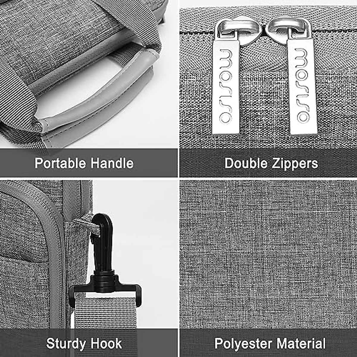 MOSISO Vertical Tablet Sleeve Case Compatible with iPad Pro 12.9 inch M2 & M1 (6th/5th/4th/3rd Gen) 2022-2018,Surface Pro 12.3 inch X/7/6/5/4/3/2/1,Shoulder Bag Front Raised & Horizontal Pocket, Gray