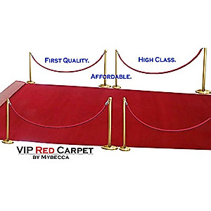 Mybecca Persian RED Carpet Aisle Runner 2 x 10 ft (1.8ft x 10 ft) 21.6 in x 120 in Color: Dark Red High Class VIP Quality for Parties, Hollywood-Feel Events, Wedding and Ceremony