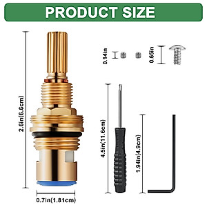 Brass 1-001 Cold Cartridge, Compatible With Brass 1-001 Cartridge, Faucet Cartridge for Bathroom Basin Faucet, Brass Constructio (1-001 Cold Cartridge)