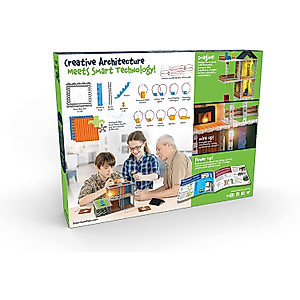 SmartLab Toys Archi-TECH Electronic Smart House - Educational Home Design Room Decoration Stem Building Toys & Engineering Kit - Build Your Own Smart House with Activity Book Building Set & 2x E-Books