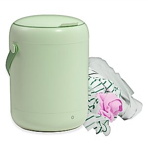 Portable Laundry Washing Machine - Great for Travel, Camping, and RVs - Mini Compact Washer for Delicate Fabrics and Small Loads - Includes Strainer and Handle (Green)