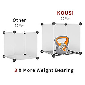 KOUSI Portable Storage Cube Organizer Cube Storage Shelves Cube Shelf Room Organizer Clothes Storage Cubby Shelving Bookshelf Toy Organizer Cabinet (Transparent, 4x4 Cubes)