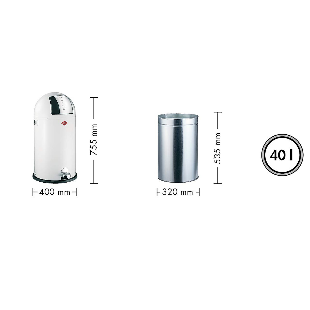 Wesco Kickboy Step Trash Can, Mint