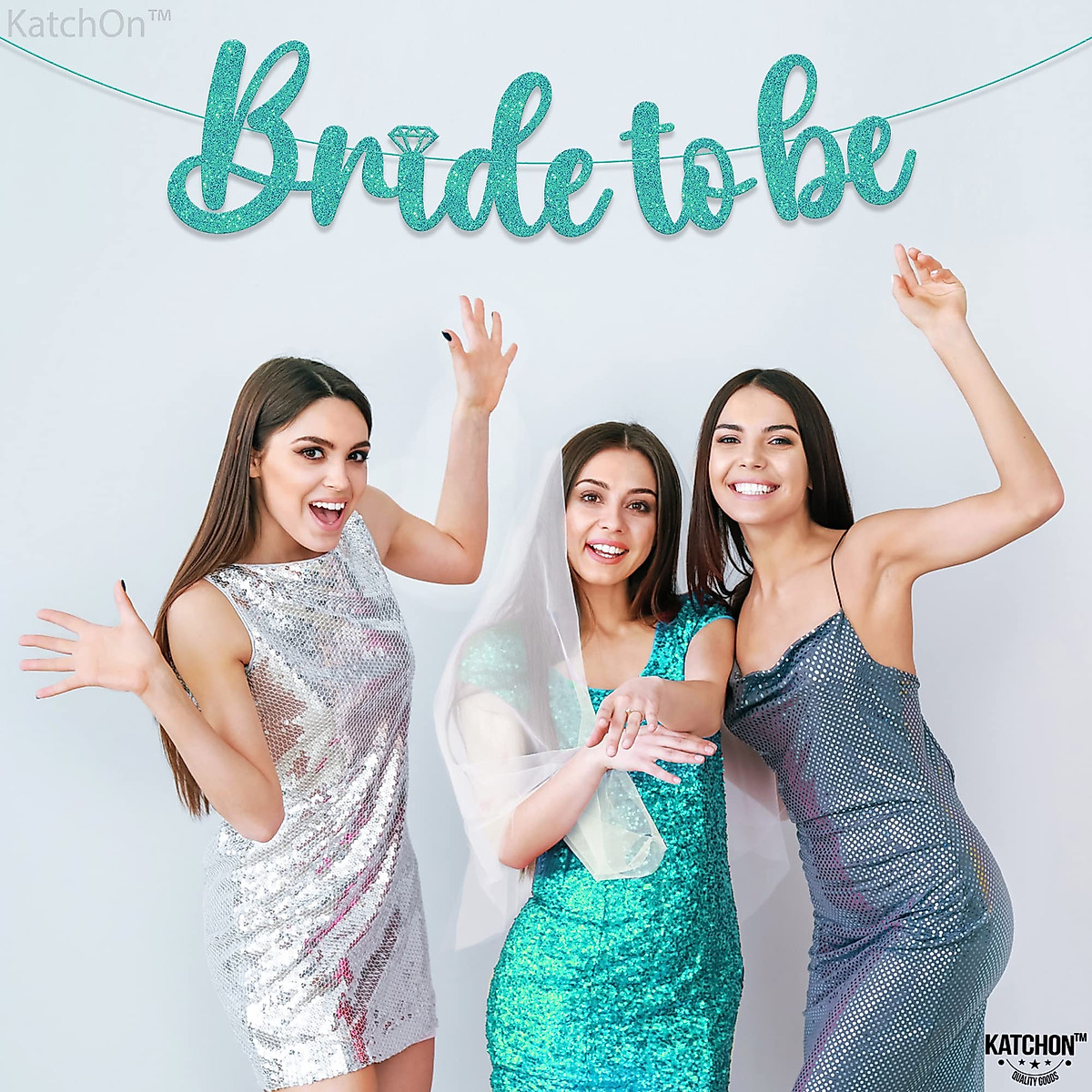 KatchOn, Blue Glitter Bride To Be Banner - 10 Feet, No DIY | Blue Bride to Be Sign for Bachelorette Party Decorations | Bridal Shower Banner for Bridal Shower Decorations | Bride To Be Decorations