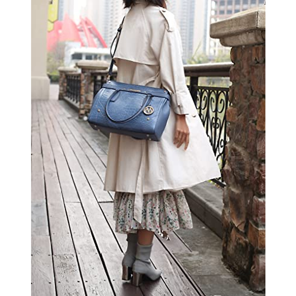 MKF Collection Satchel Bag for Women’s, Crossbody Tote Handbag Top-Handle Purse