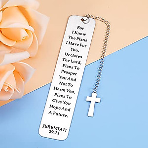 Bible Verses Bookmark Gifts for Women, Jeremiah 29 11, Christian Religious Bookmark for Godson Goddaughter, Book Lover Gifts, Inspirational Catholic Gifts Easter Baptism Communion Faith Keepsake
