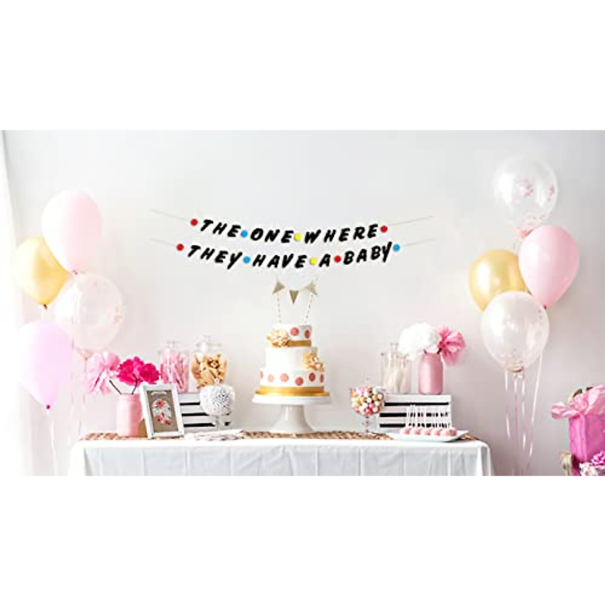 Friends Baby Shower Banner – Gender Reveal Party Glitter Decorations, Supplies, Gifts, and Ideas