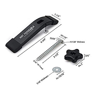 Hot Favorable Aluminum T-Track T-Hold Down Clamps,6-3/8"L x 1-1/4" Width-Woodworking and Clamps-Fine Sandblast Black Anodized-2 Pack