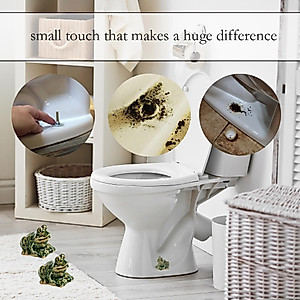 Toilet Bolt Caps, Decorative Toilet Bolt Covers, Ceramic Cute Frog Covers Toilet Bolts Bathroom Decor Easy installation Set of 2(Green frog)