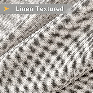 Rose Home Fashion Sliding Glass Door Curtain, Primitive Linen Look 100% Blackout Curtains Curtains, Thermal Insulated Patio Curtain for Door-1 Panel (100x84 Beige)