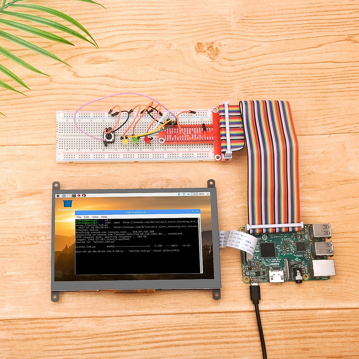 OSOYOO 7 Inch DSI Touch Screen LCD Display 800x480 for Raspberry Pi 5 4 3A 3B+ 2 - Portable Capacitive Touchscreen Monitor with DSI Cable - Great for DIY IOT Circuits and Coding Beginners