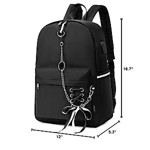 Wadirum Fashion Backpack Purse for Women Cute School Bag for Girl Black