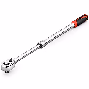 MAXPOWER 1/2-Inch Drive Extendable Ratchet Wrench, 1/2 Inch Drive Ratchet Socket Wrench, Quick Release 72-Tooth Reversible Ratcheting Feature(17 1/8" - 22 5/8" Length)