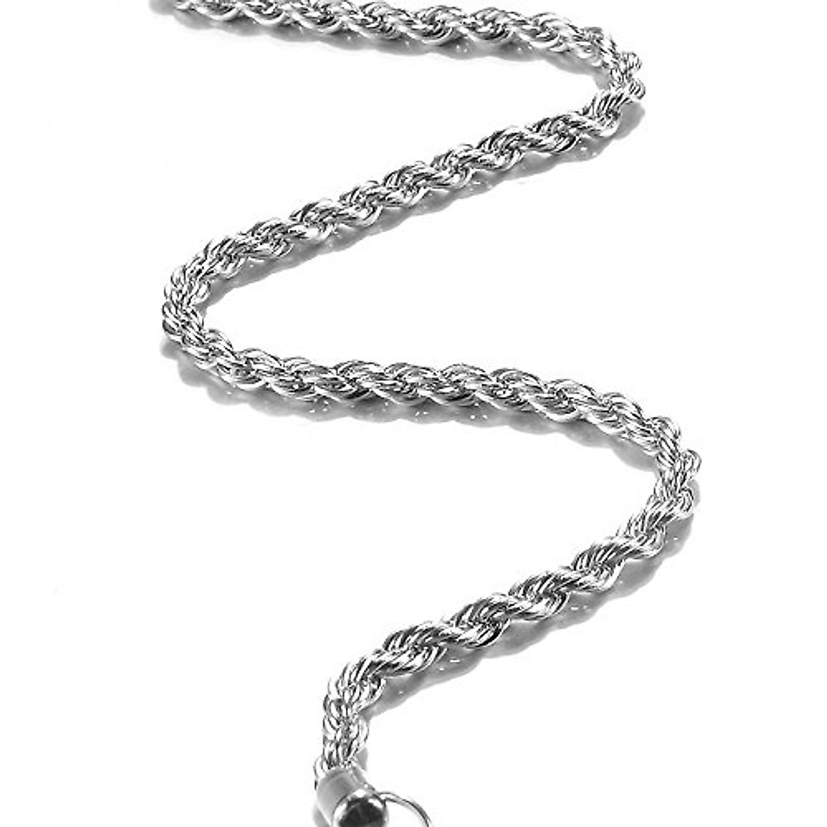 KUYIUIF 925 Sterling Silver Rope Chain Twist Necklace Wedding Engagement Jewelry 2MM (22")