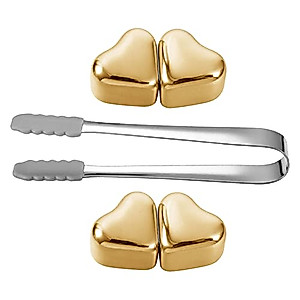 Alipis 4 Sets Stainless Steel Ice Pellets Bejeweled Kit Men Kit Light Ice Cubes for Drinks Reusable Ice Cubes Mens Stocking Stuffers Metal Ice Cubes 304 Stainless Steel Shudder Man Golden