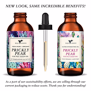 Baja Basics Prickly Pear Oil Cold Pressed, 100% Pure, Unrefined Moisturizer for Skin, Face, Body, Nails and Hair - Multi-Purpose Beauty Product For Men and Women - 1 oz Bottle