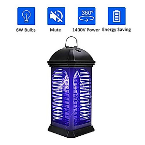 Bug Zapper Electric Indoor Insect Killer suspensible UV Light | Mosquito Killer Bug Fly Pests Attractant Trap Zapper Lamp w/Powerful 1000V Grid for Indoor Home Bedroom,Kitchen, Office