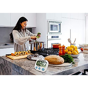 Wrenwane Digital Kitchen Timer (Upgraded), No Frills, Simple Operation, Big Digits, Loud Alarm, Magnetic Backing, Stand, White (1) (1) (1)