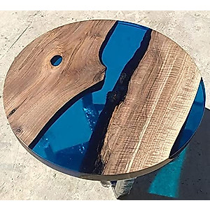 Epoxy Table, Live Edge Wooden Table, Epoxy Resin River Table, Natural Wood,Dining table, Natural Epoxy Table, Resin Table 54x54 inch