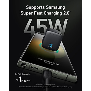 Anker 543 USB C to USB C Cable (140W 6ft) & 45W USB C Super Fast Charger, 313 Charger