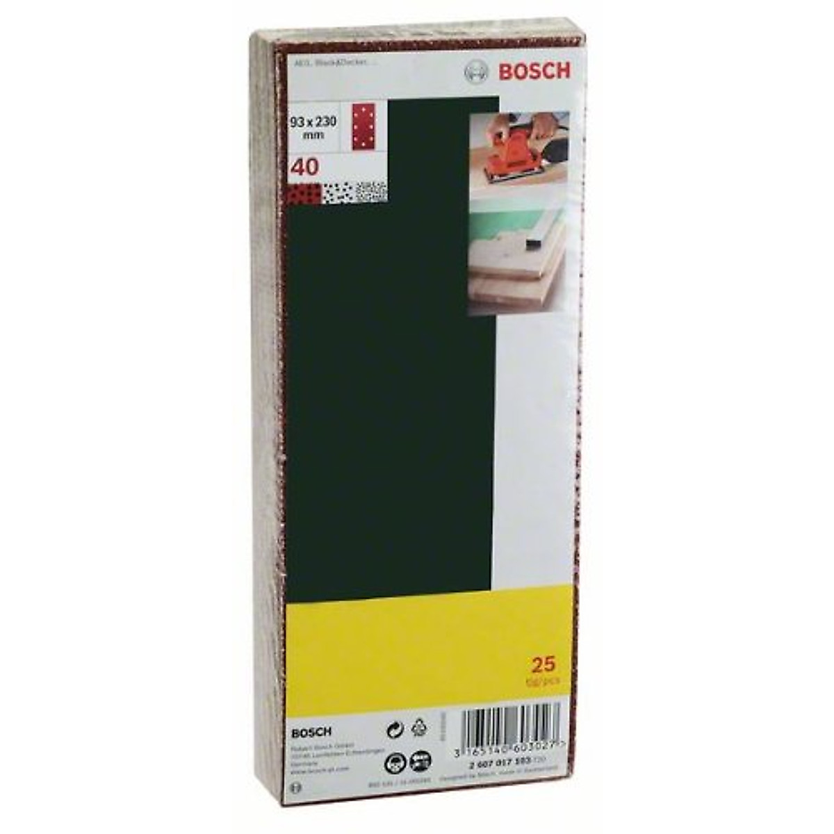Bosch Home and Garden 2607017108 Sanding Sheet-Set for Orbital Sanders, Red, 93 x 230 mm