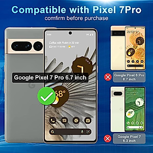 CWQZGUF Pixel 7 Pro Tempered Glass Screen Protector, 2 Pack, Fingerprint Unlock Support, Anti Scratch, HD, 5.7 Inch