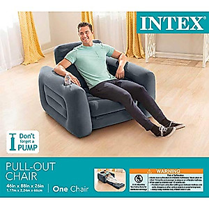 INTEX 66551EP Inflatable Pull-Out Sofa Chair Sleeper that works as an Air Bed Mattress, Twin Sized (2 Pack)