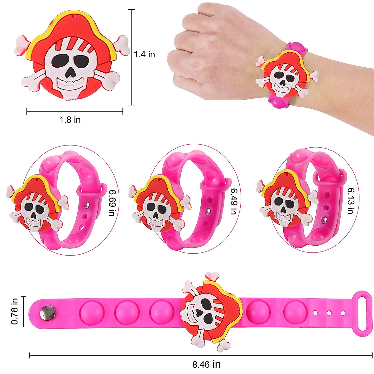 GOHEYI 24 Pack Halloween Christmas Gifts Party Favors Light Up Bracelets Toys, Glow in The Dark Party Supplies, Halloween Christmas Goodie Bags Stockings Stuffers Kids Treasure Box Classroom Prizes