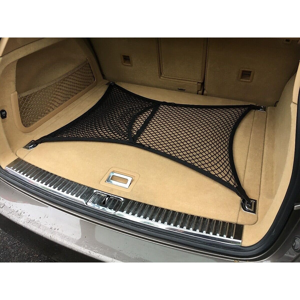 EACCESSORIES EA Trunk Organizer Cargo Net for Porsche Cayenne 2011-2023 - Floor Style Cargo Net for SUV - Premium Mesh Elastic Car Trunk Organizer Vehicle Carrier Storage - Compatible with Cayenne