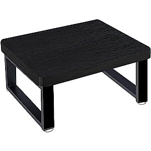 OUTBROS Step Stool for Adults, 7.3'' Tall Bedside Steping Stool Hold Up to 350 lb, One Step Foot Stool for Kitchen, Bedroom, Living Room, Bathroom, Black