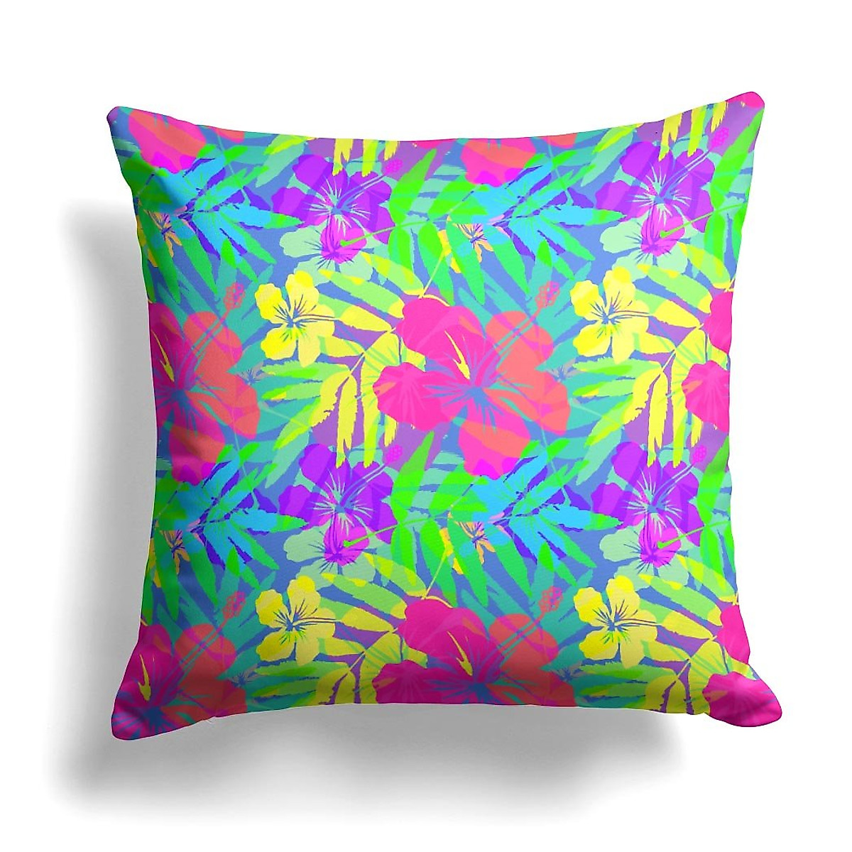iiRov Summer Design Ink-Fuzed Decorative Throw Pillow - Tropical Fluorescent v1