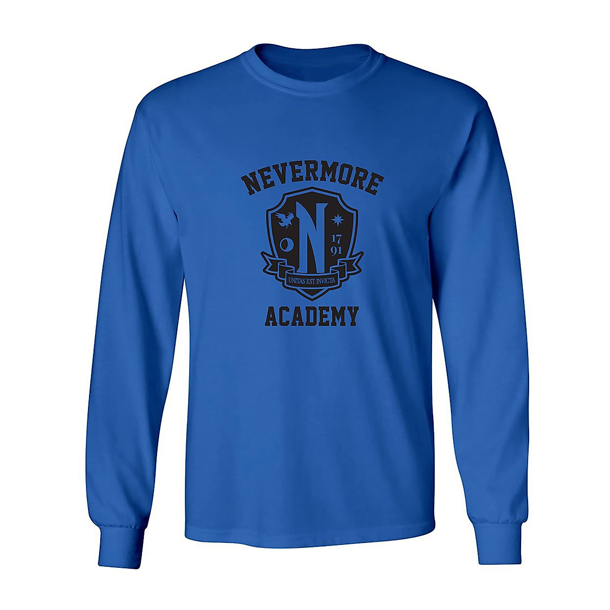 Nevermore Academy Adult Long Sleeve T-Shirt in Royal - X-Large
