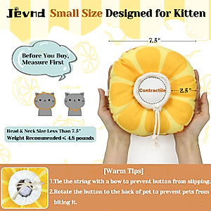 Jevnd Kitten Cones After Surgery 0-6 Months, Donut Extra Small Kitten Cone Collar Soft to Stop Licking Neck, Elizabethan Kitten e Collar for Recovery, xs Small Cat Cone Spray, Pet Soft Cone for Cats