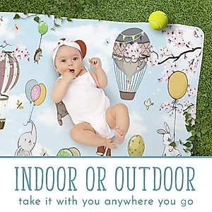 Splat Mat Under High Chair Splash Mat - 51" Floor Protection SI Anti-Slip Waterproof Washable High Chair Mat Multipurpose Table Cloth Portable Picnic Play Mat with Early Education Pattern Splash Mat