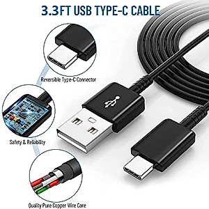 Samsung Charger Fast Charging Type C Cable with Cell Phone Charger for Samsung Galaxy S10/S10e/S10 Plus/S9/S9 Plus/S8/S8 Plus/Note 20/Note 10/Note 9/Note 8/S20/S21/S22