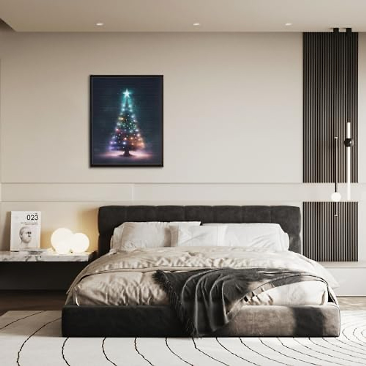 Christmas Diamond Art for Adults - Christmas Tree with Blue Lights 5D Diamond Painting Kit - DIY Crystal Picture Art Home Wall Decor (20x30inch)