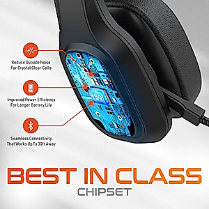 Delton Professional Wireless Computer Headset with Mic | On Ear Bluetooth 5.0 Wireless Headset, 30 Hour All Day Talk Time for Truck Drivers, Home Office, Call Centers (with Bluetooth Dongle, 2-Pack)