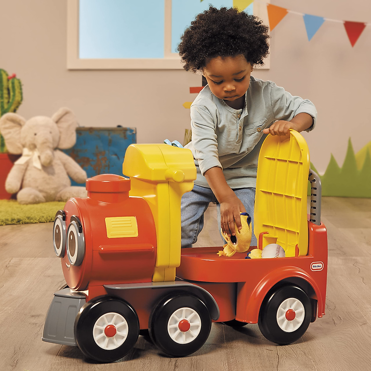 Little Tikes® Cozy Train Scoot Ride-On with Track, Under Seat Storage and Working Bell for Indoor & Outdoor Train Themed Play for Preschool Kids, Boys, Girls Ages 1-5 Years