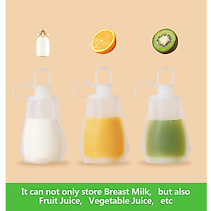 HOFISH Silicone Milk Storage Bags, Reusable & Leak-Proof Bags, Breast Milk Freezer Bag, BPA Free, 9oz/3pk, Cream