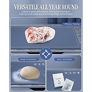 Food Warming Mat, Electric Warming Tray, Portable and Rollable, Premium Silicone Nano-Material, Fast Heating, 3 Temperature Settings & Auto Shut-Off for Buffet, Party, Thawing