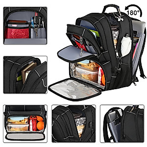 Lunch Bag Backpack, Insulated Cooler Lunch Box Backpack, Extra Large Travel Laptop Backpack TSA Friendly RFID Durable Computer College School Bookbag with USB Port for Women Men Fits 17.3 Inch Laptop