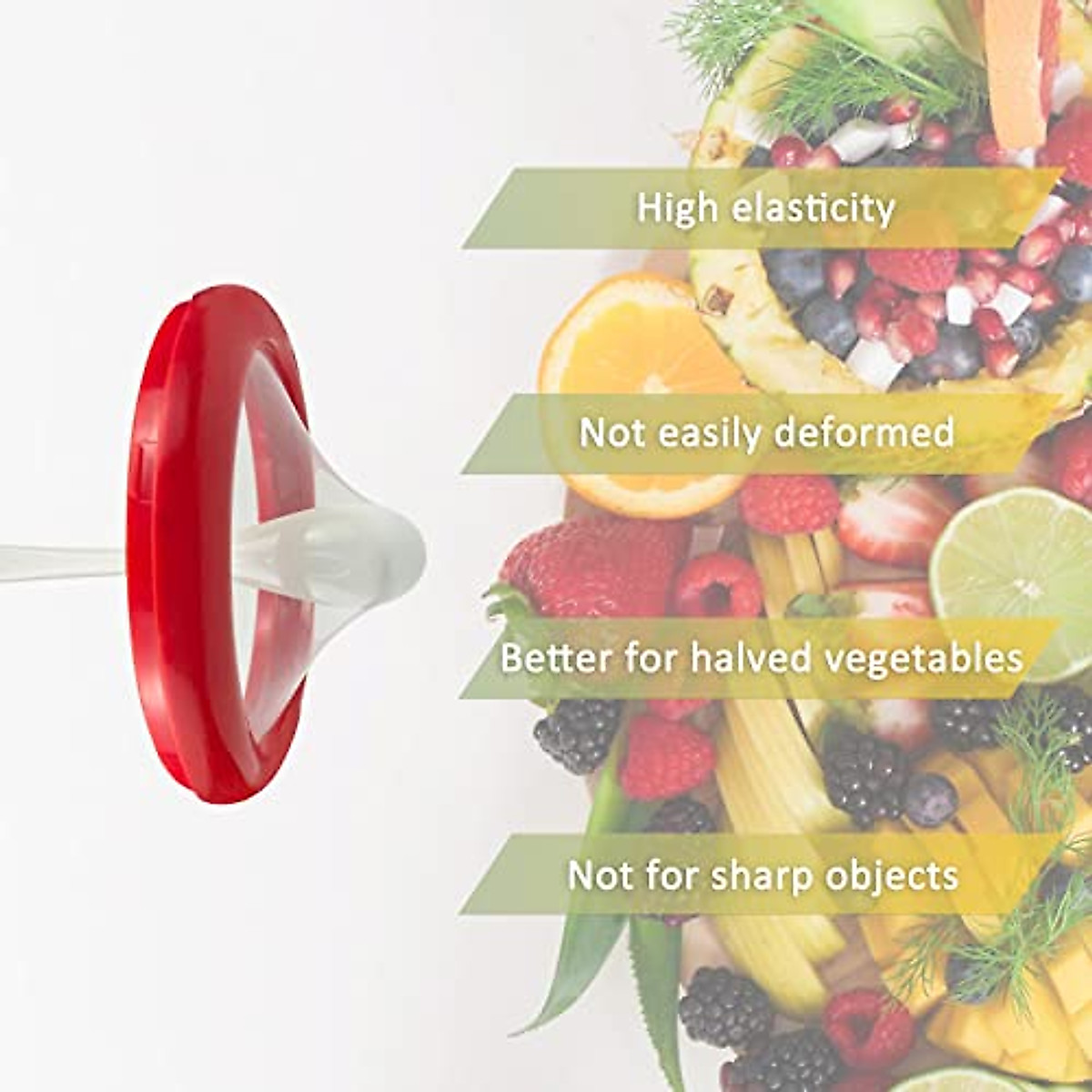 Fruit and Vegetable Shaped Savers Storage Onion Storage Tomato Saver Lemon Keeper and Avocado Saver Containers Set for Fridge Stretch Pod for Vegetable Crisper Makes Food Stays Fresh Longer, Pack of 4