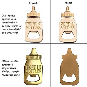 DAJAMAI Set of 18 Bottle Openers for Baby Shower Favors Gifts, Bridal Baby Shower Decorations Souvenirs, Poppin Bottles Openers with Exquisite Gifts Box used for Baby Party (New White)